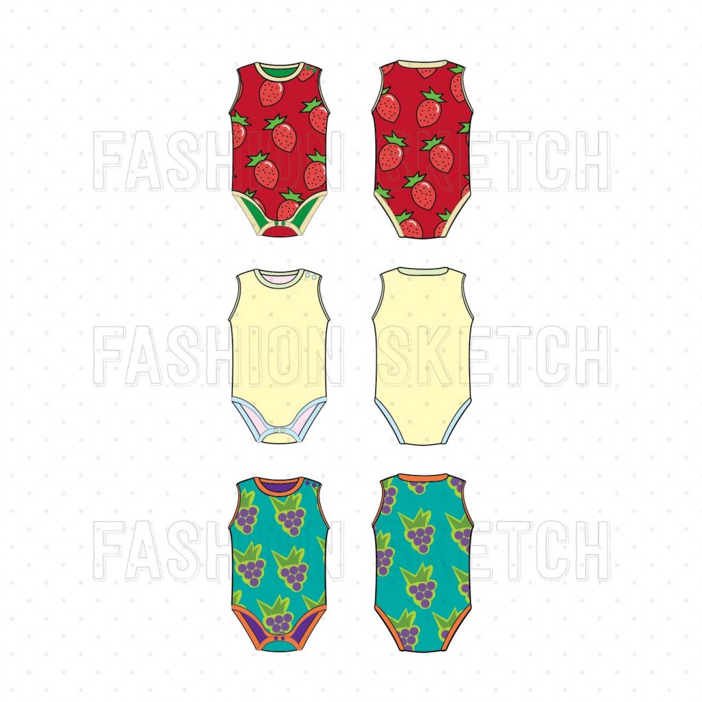 Simple Onesie - Fashion Sketch